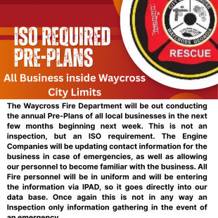 Waycross Fire Department Announces Its Annual ISO Required Pre-Plans ...